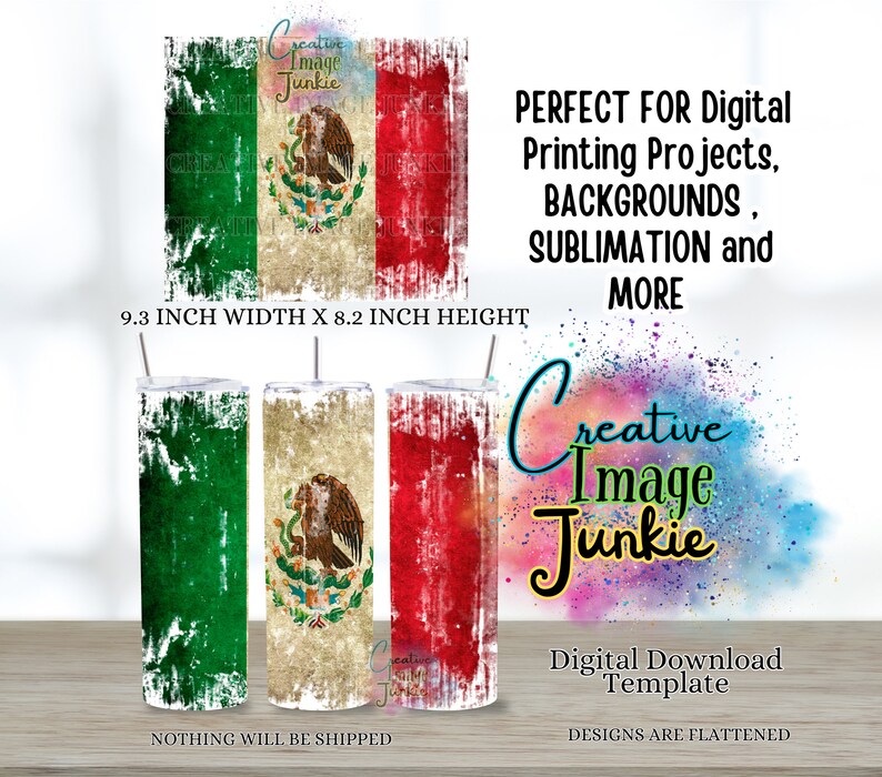 Mexican Flag Distressed Wood Tumbler PNG Design Latin Mexico Name 20 Oz ...