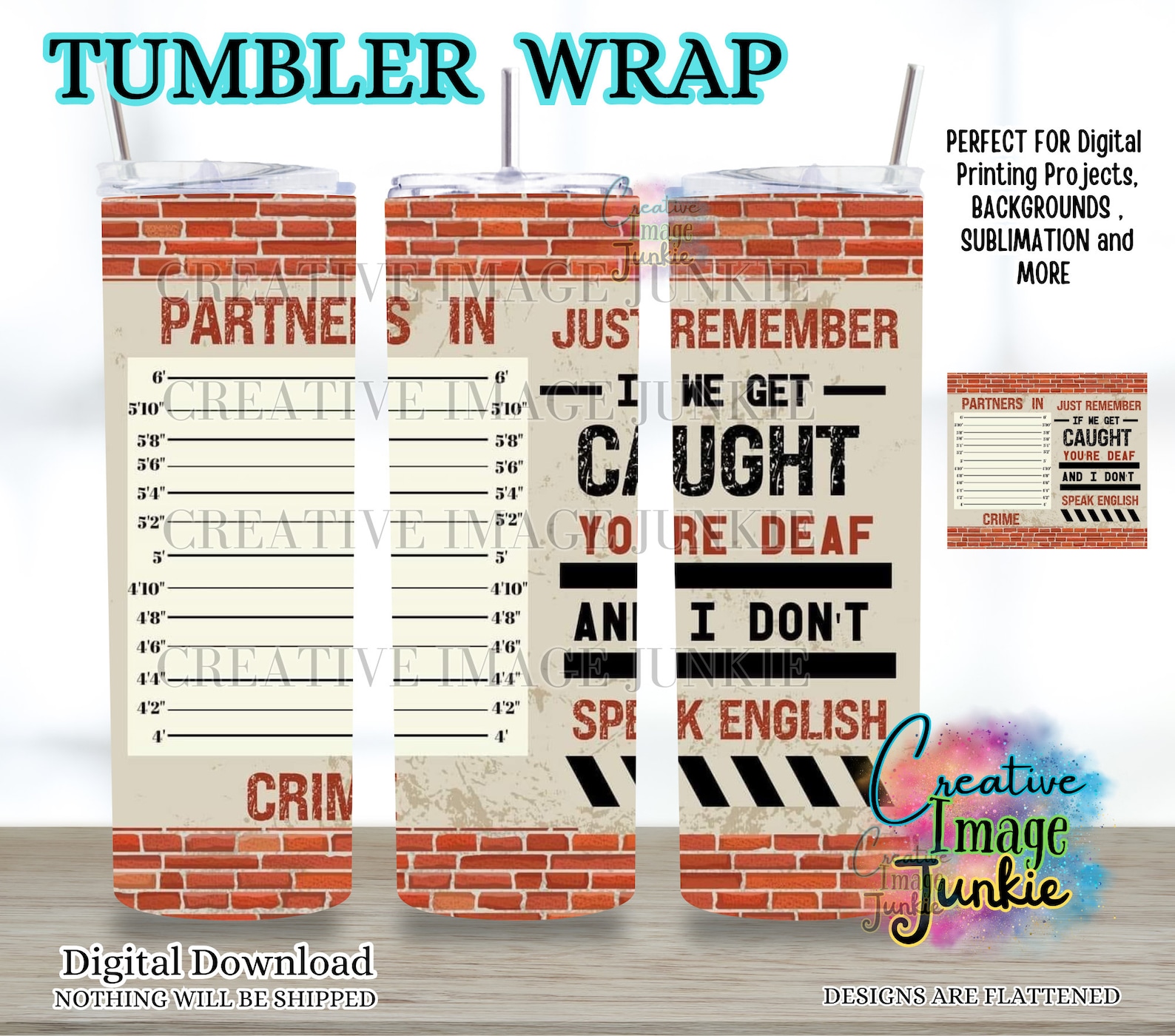 Partners in Crime PNG, 20oz Bestie Sublimation Wrap, Digital Download ...