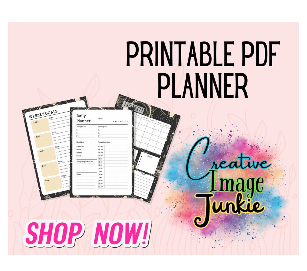 Digital Planner, Printable PDF Pages, Daily, Weekly, Monthly Planner - Etsy
