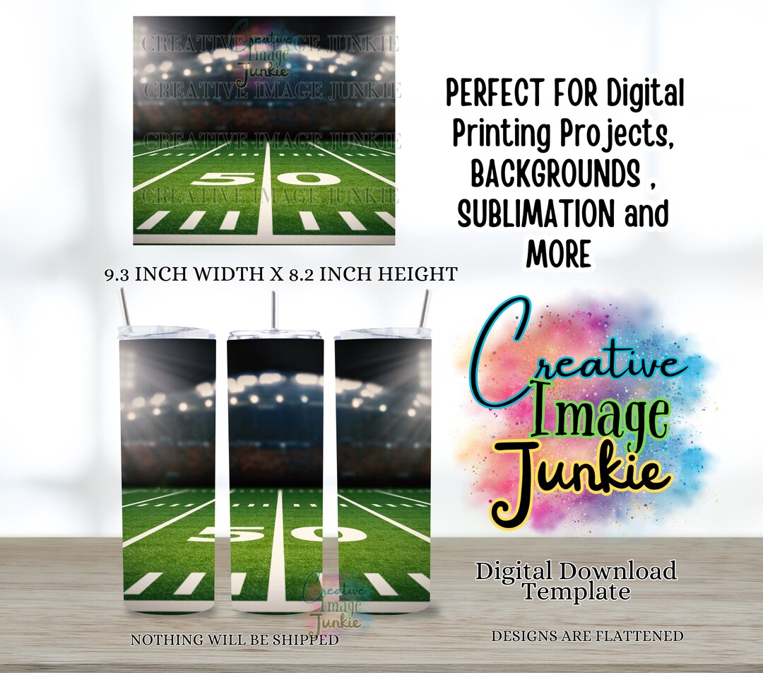 Football Field Tumbler Wrap PNG – 20oz Skinny Sublimation Design ...
