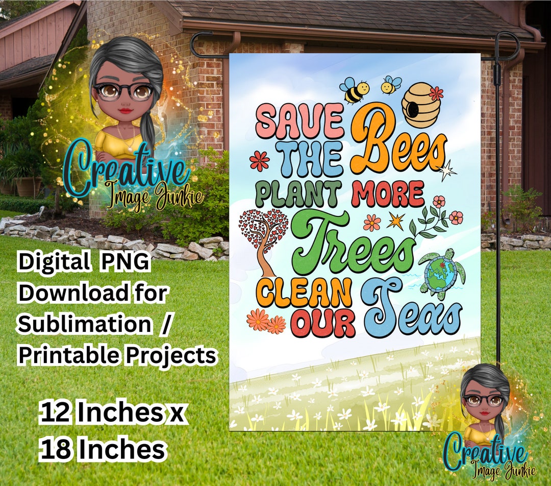 Save the Bees Png, Clean Ocean Png, Digital Download, Large Poster ...