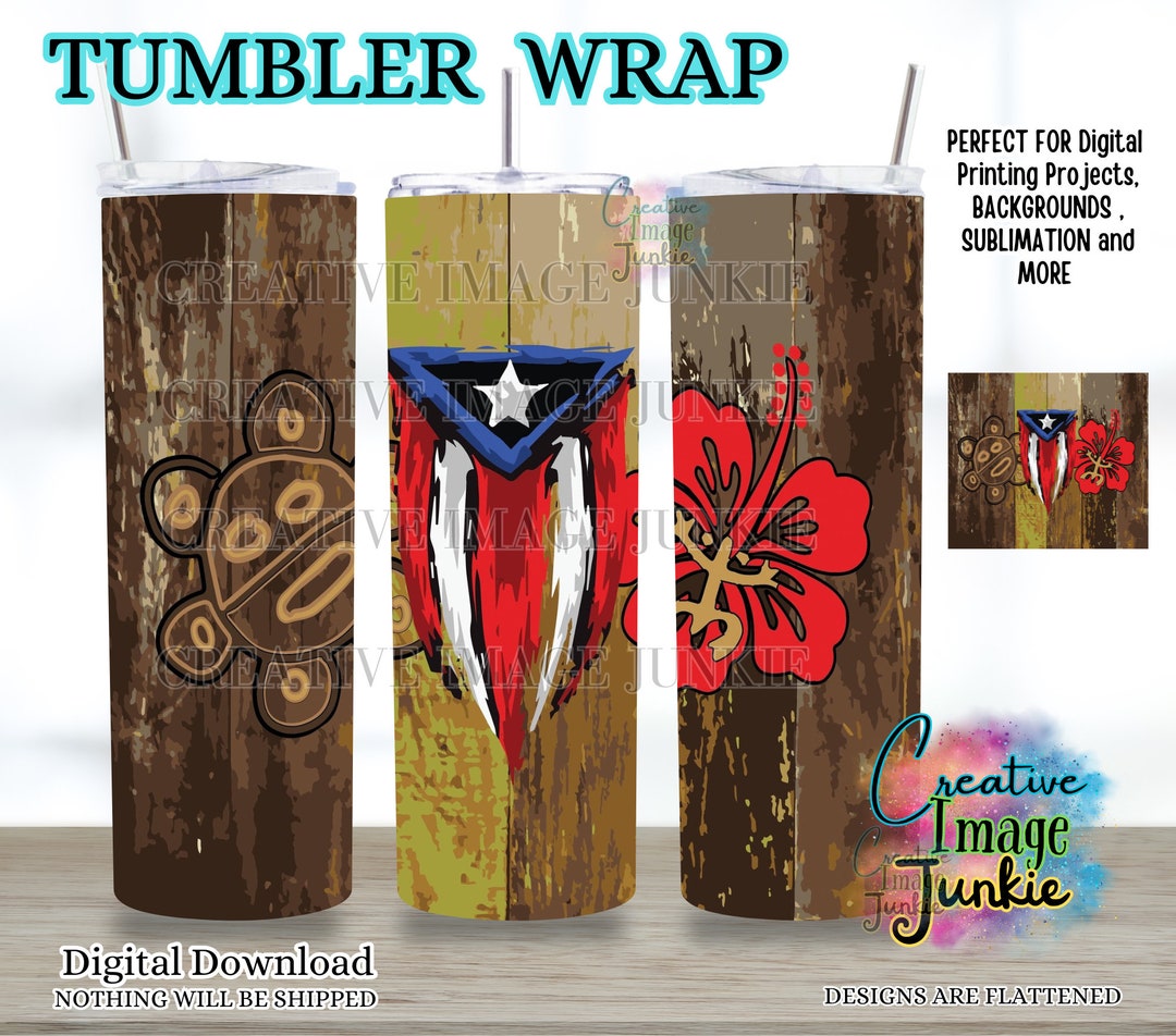 Puerto Rican Tribal Flag Tumbler Wrap PNG | 20oz Sublimation Download ...