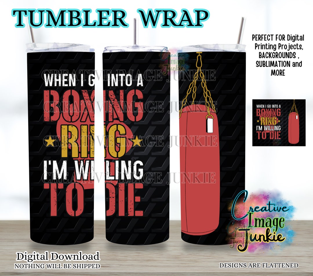 Boxing Ring Tumbler Wrap, Punching Bag Tumbler Wrap, 20 Oz Skinny ...
