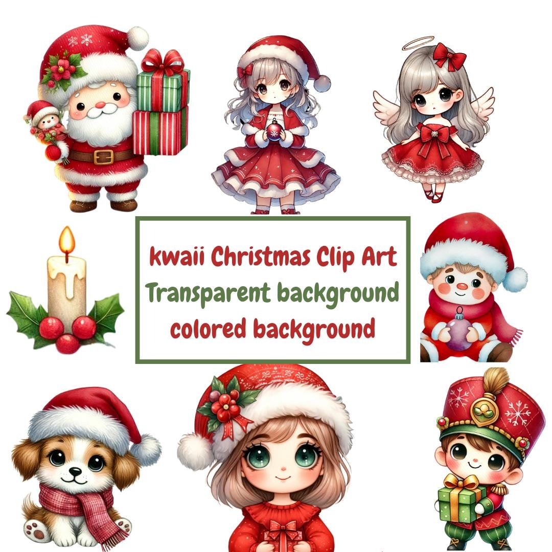 Vintage Christmas Clip Art Pack 80 Retro Holiday-themed PNG Images high ...