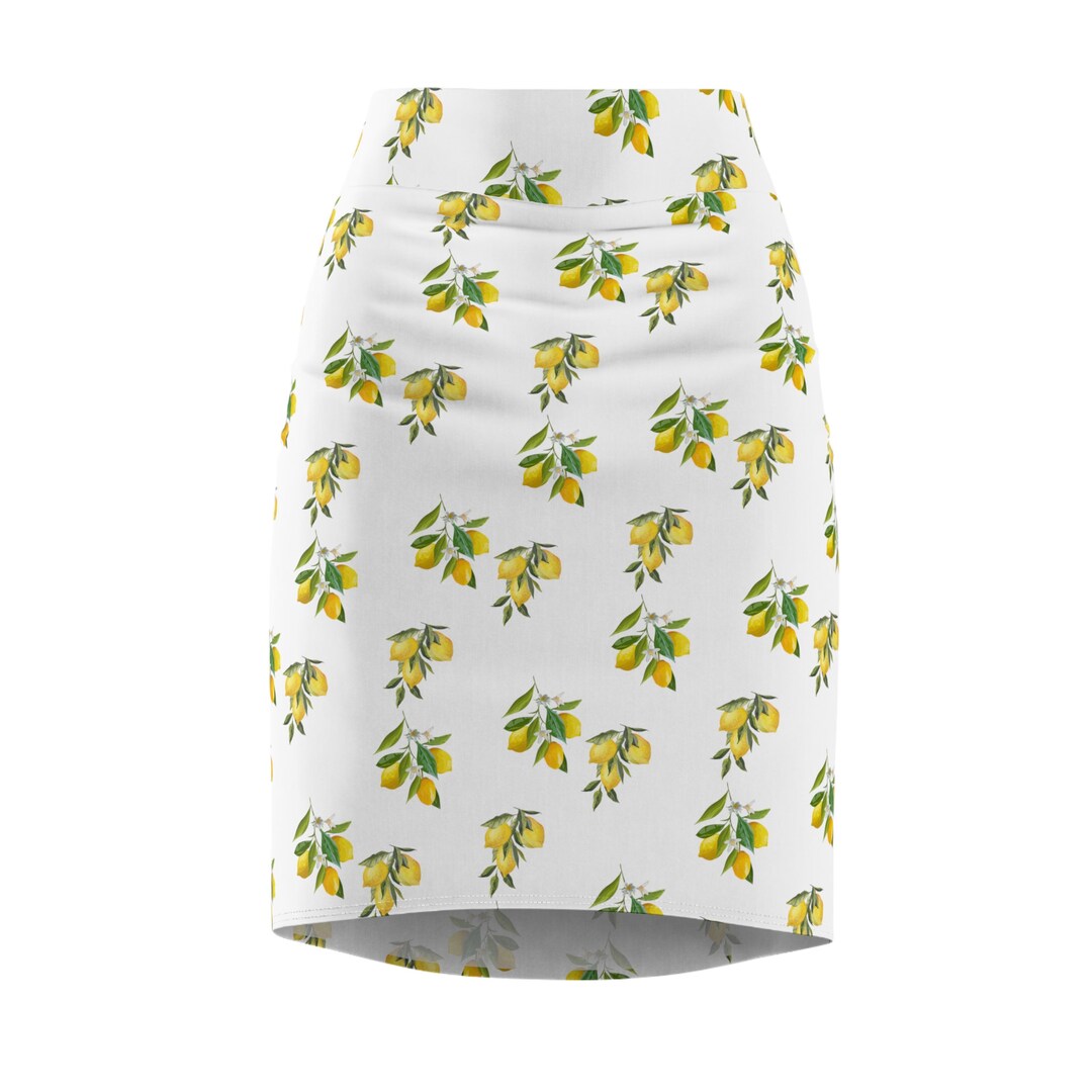 Lemon Summer Citrus Fruit Skirt Fun Comfortable Stretch Summer Citrus ...