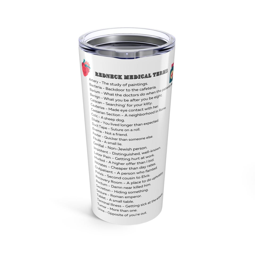 Redneck Medical Terms Tumbler - Nurse Gift - Southern Humor 20oz - Etsy