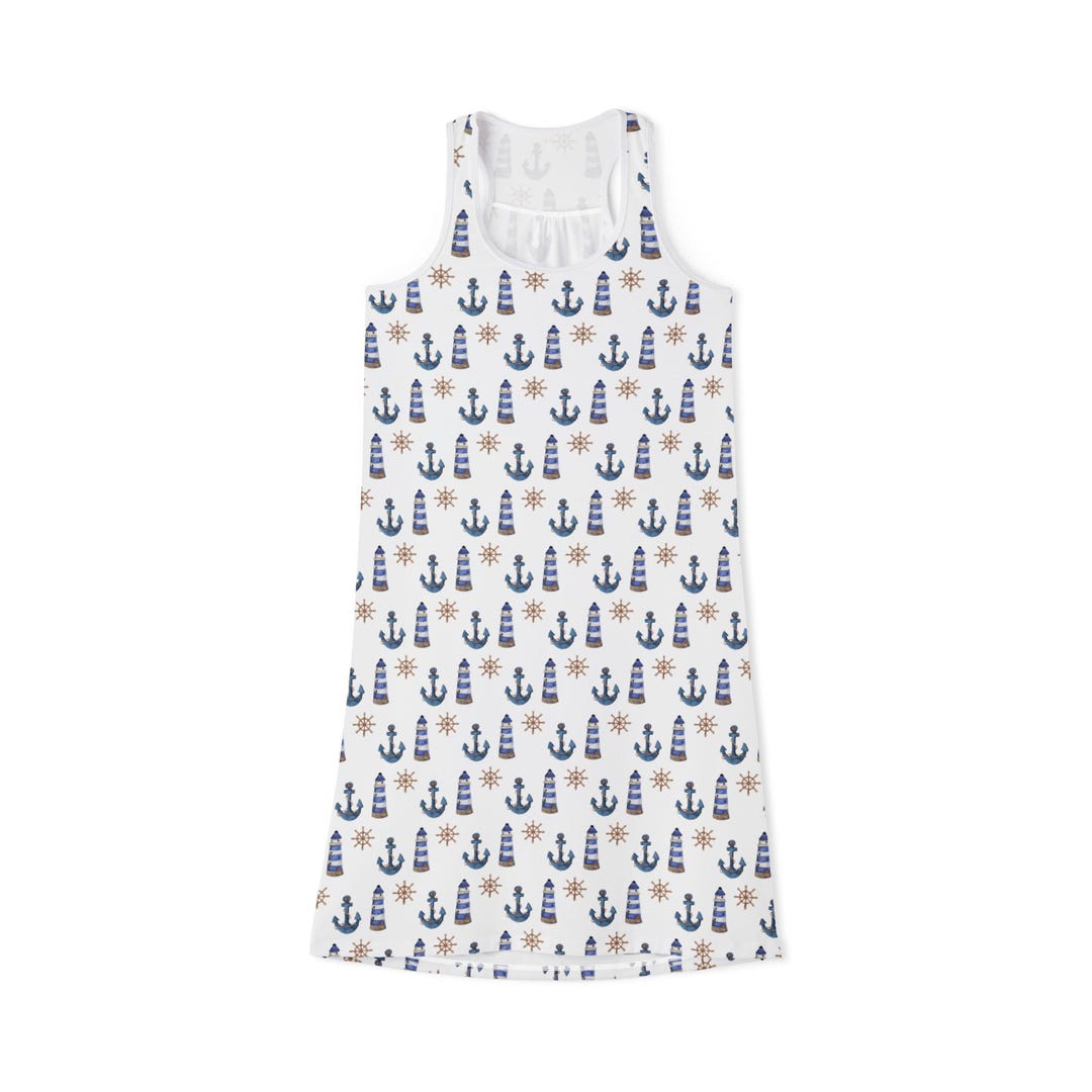 Nautical Dress Anchor Yacht Boat Summer Cruise Women's Racerback Boat ...