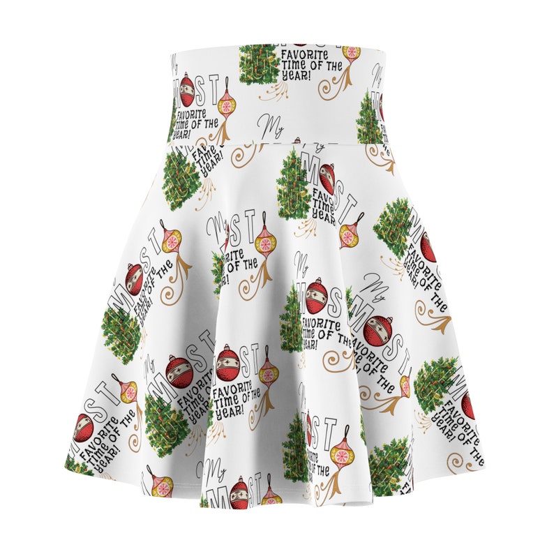 Christmas Tree Skirt Ornament Christmas Sweater Women's Skater Skirt - Etsy