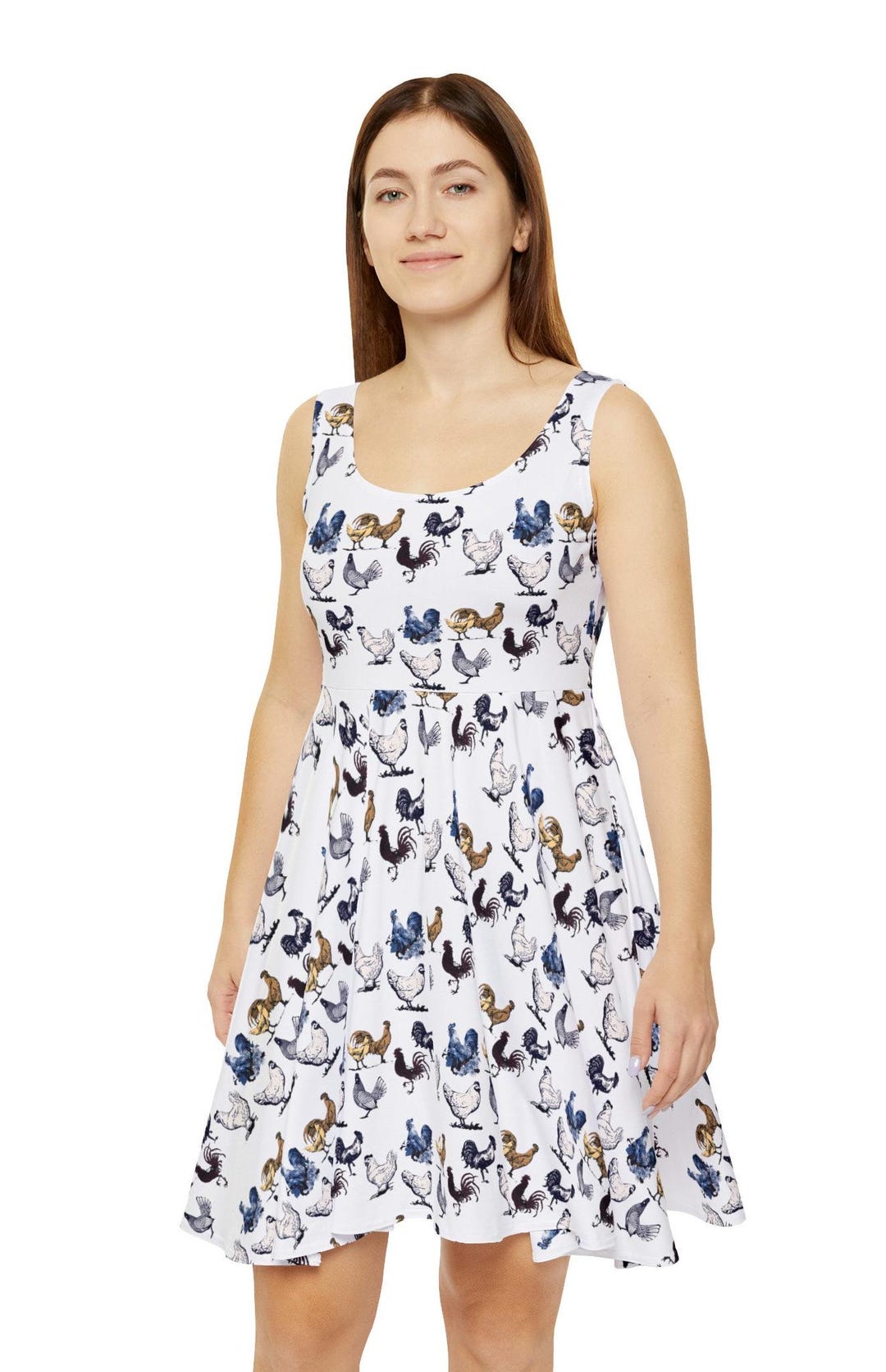 Chicken Dress Hen Chickens Gardening Homestead Farm Women's Skater ...