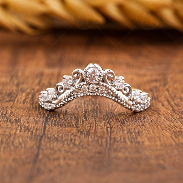 Crown Wedding Band - Etsy