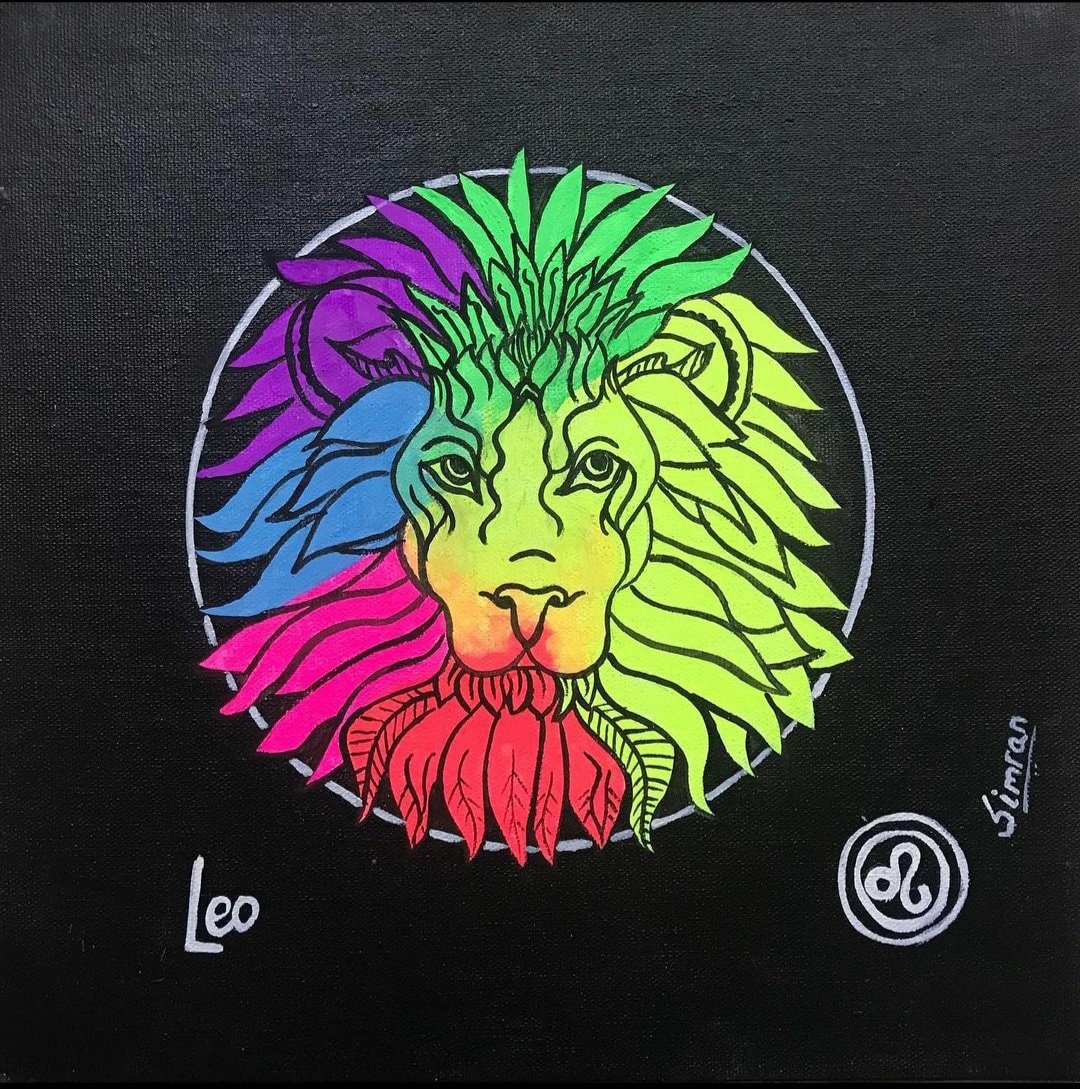 Neon Leo Zodiac Signs Personalized Artwork for Birthday Gift - Etsy