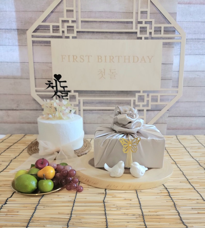Bojagi Gift Box Wrap for Korean 1st Birthday Baek Il Decoration Dohl ...