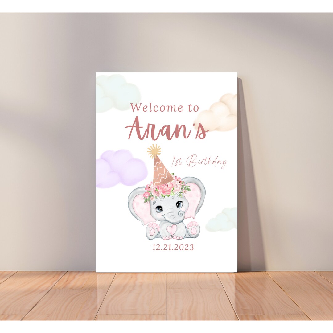 Canva Diy Editable Welcome Board Template for Dohl Party Decoration 1st ...