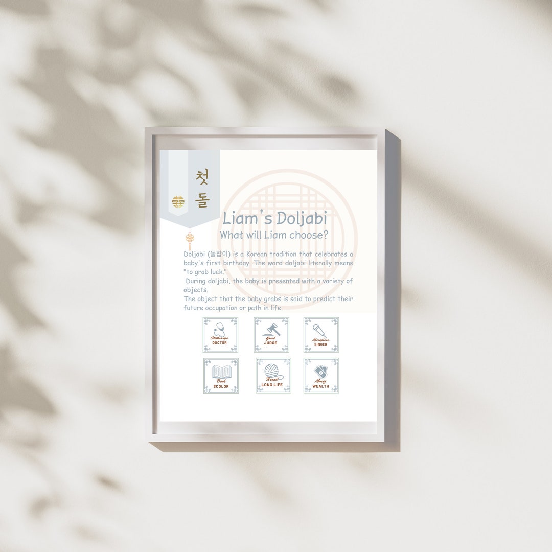Korean Doljabi Board Doljabi Icon Sign Diy Editable Dol Sign Template ...