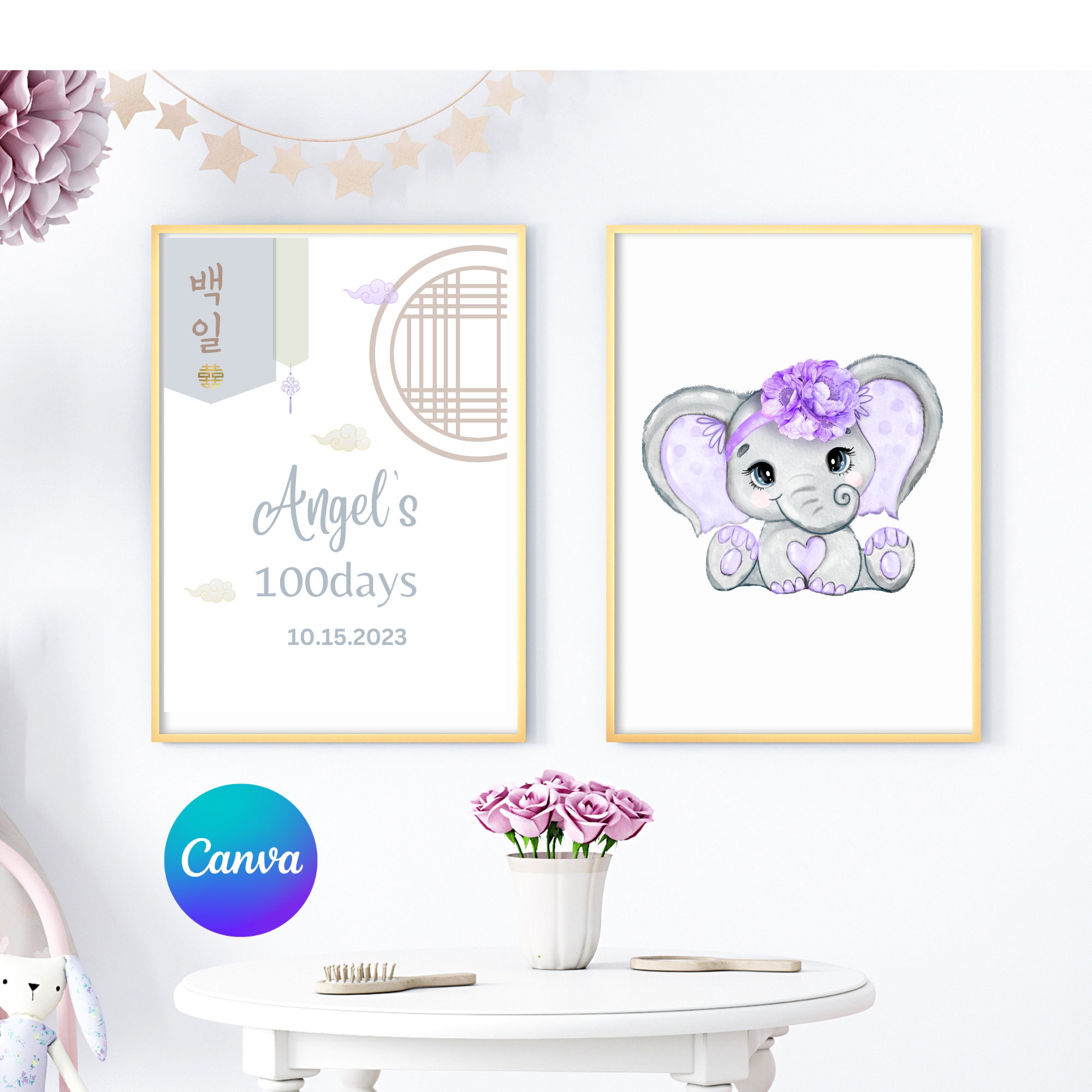 Korean Baek Il Diy Editable Welcome Sign Template for Dohl Party ...