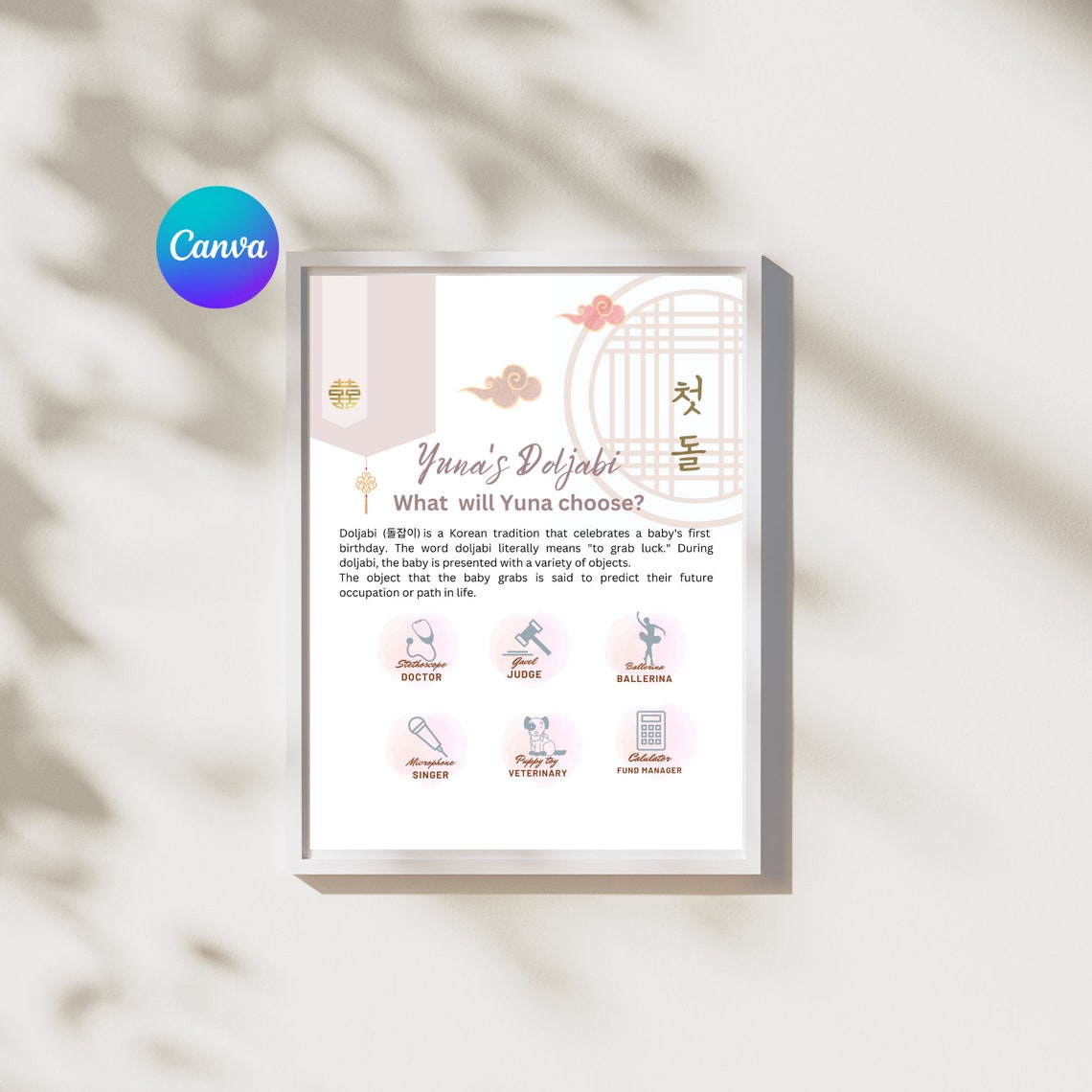 Korean Doljabi Board Diy Editable Custom Template for Dohl - Etsy