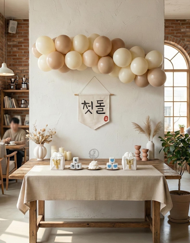 Korean Traditional Dohl Table for Party Decor Set for 1st Birthday ...