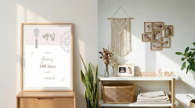 Korean Baek Il Diy Editable Welcome Sign Template for Dohl Party ...