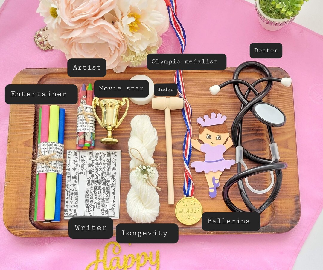 Doljabi for Girl 돌잡이 Dohl Party Set for Korean Baby Doljanchi Doljabi ...