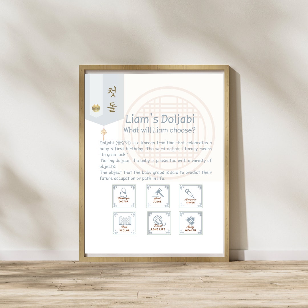 Korean Doljabi Board Doljabi Icon Sign Diy Editable Dol Sign Template ...