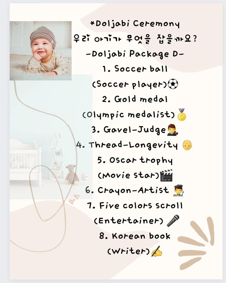 Korean Traditional Doljabi Set Korean Birthday Dol Docordohl Doljabi ...