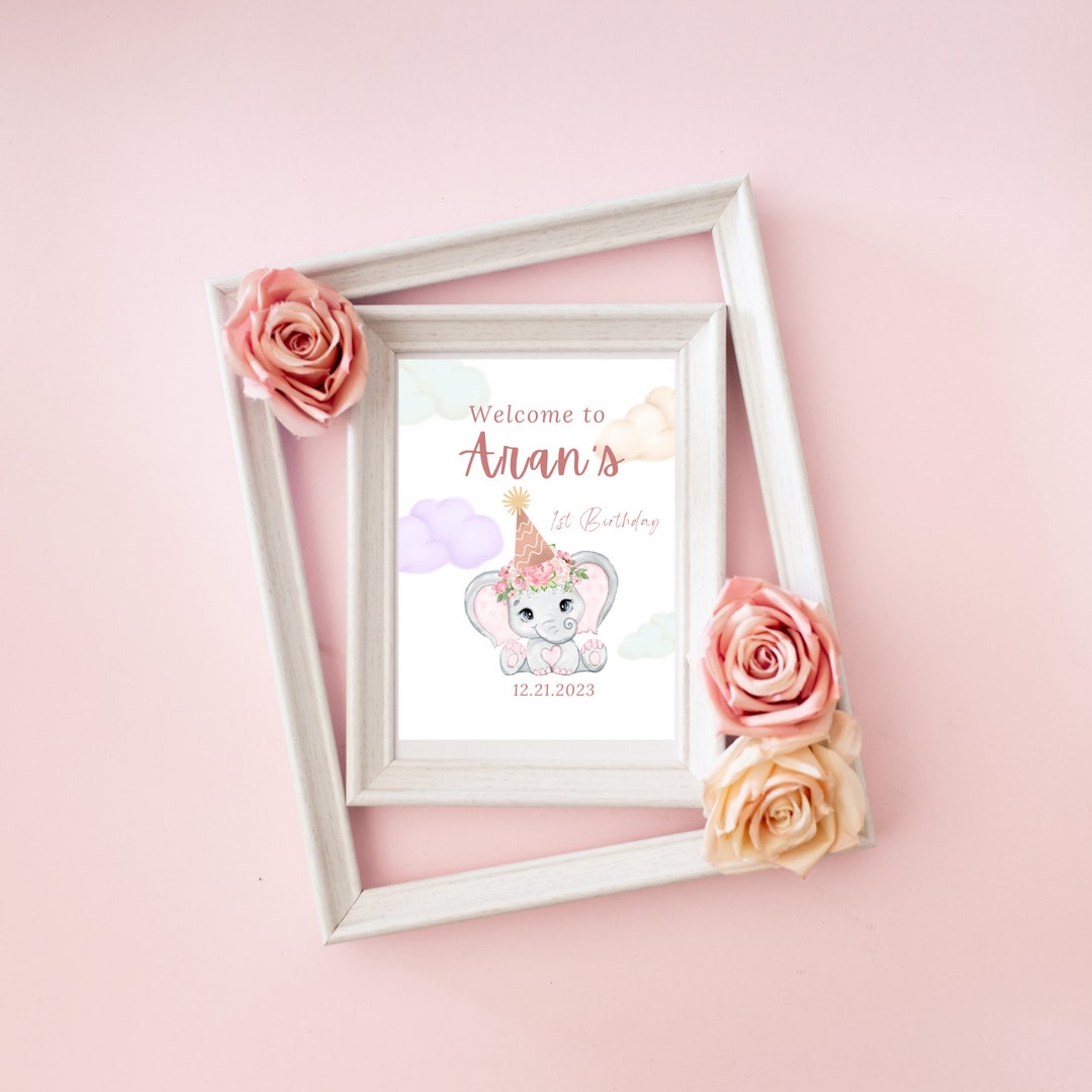 Canva Diy Editable Welcome Board Template for Dohl Party Decoration 1st ...