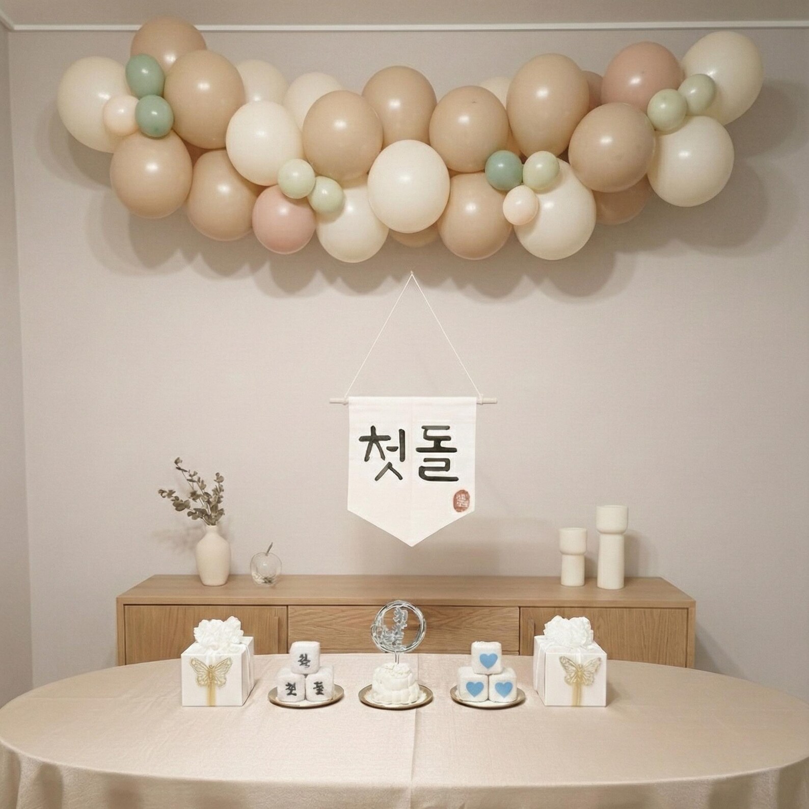 Korean Traditional Dohl Table for Party Decor Set for 1st Birthday ...