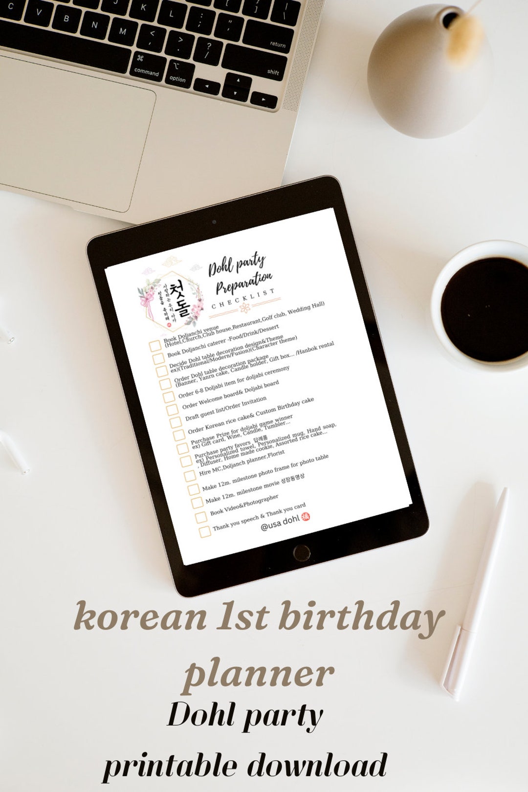 Dohl 1st Birthday Idea Dohl Printable Digital Planner for Doljanchi ...