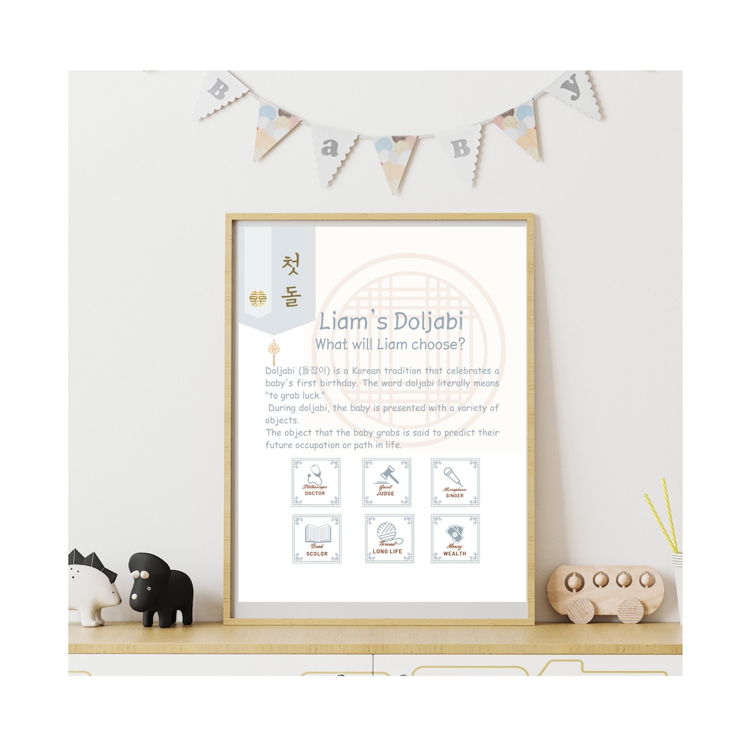 Korean Doljabi Board Doljabi Icon Sign Diy Editable Dol Sign Template ...