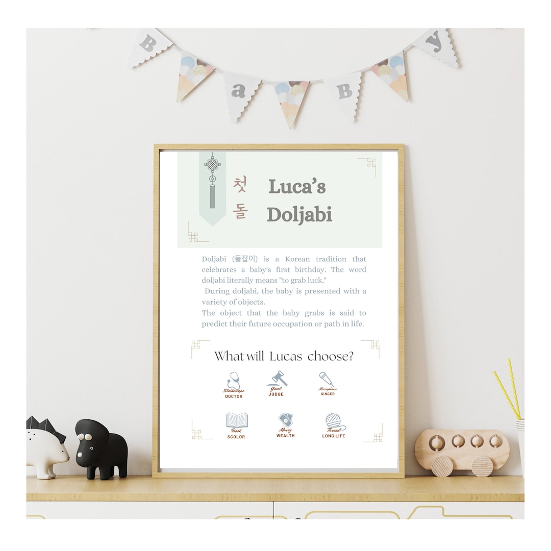Korean Doljabi Board Doljabi Icon Sign Diy Editable Dol Sign Template ...