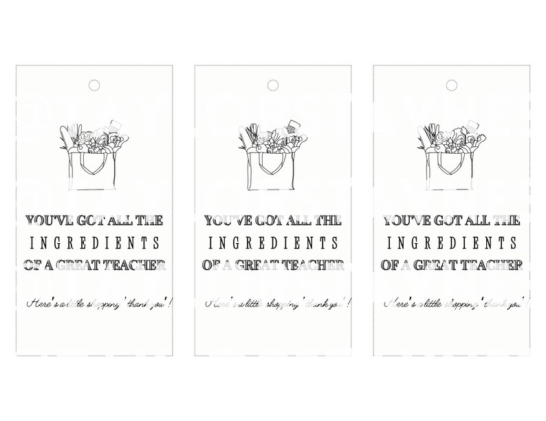 Teacher Appreciation Gift Tag: Printable PDF Download - Etsy
