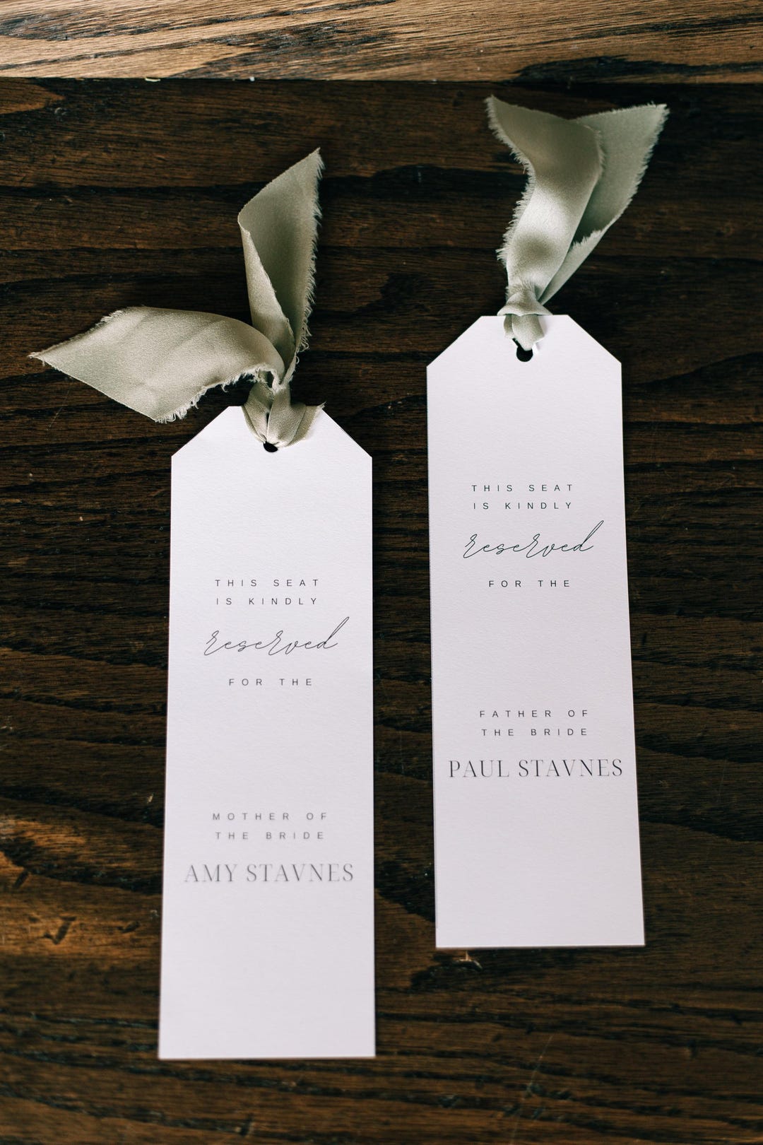 Canva Template Download | Reserved Wedding Chair Tags - Etsy