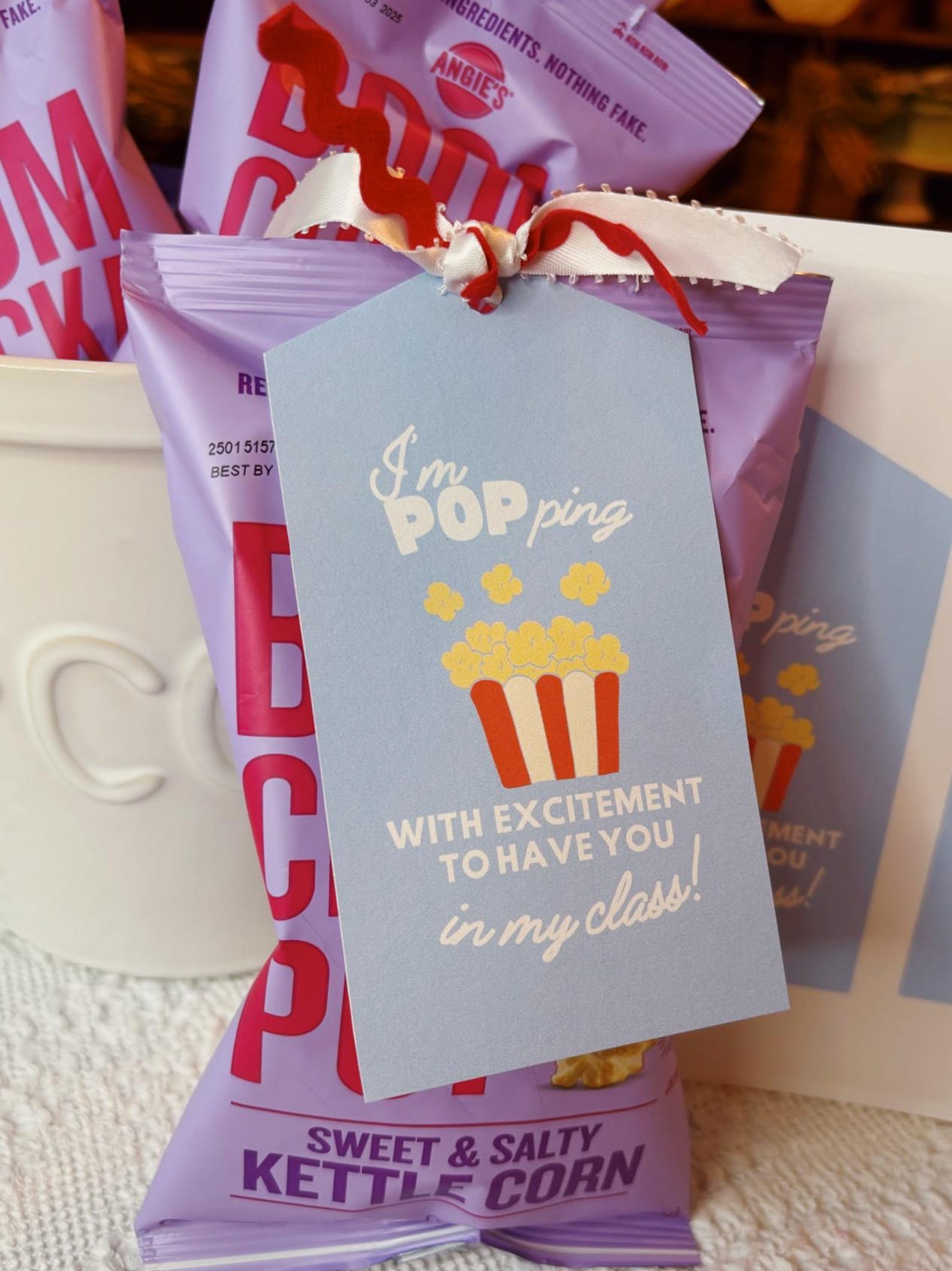 Back to School Gift Tag: "i'm Popping With Excitement" Printable (PDF ...