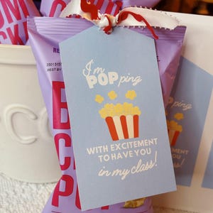 Back to School Gift Tag: "i'm Popping With Excitement" Printable (PDF ...