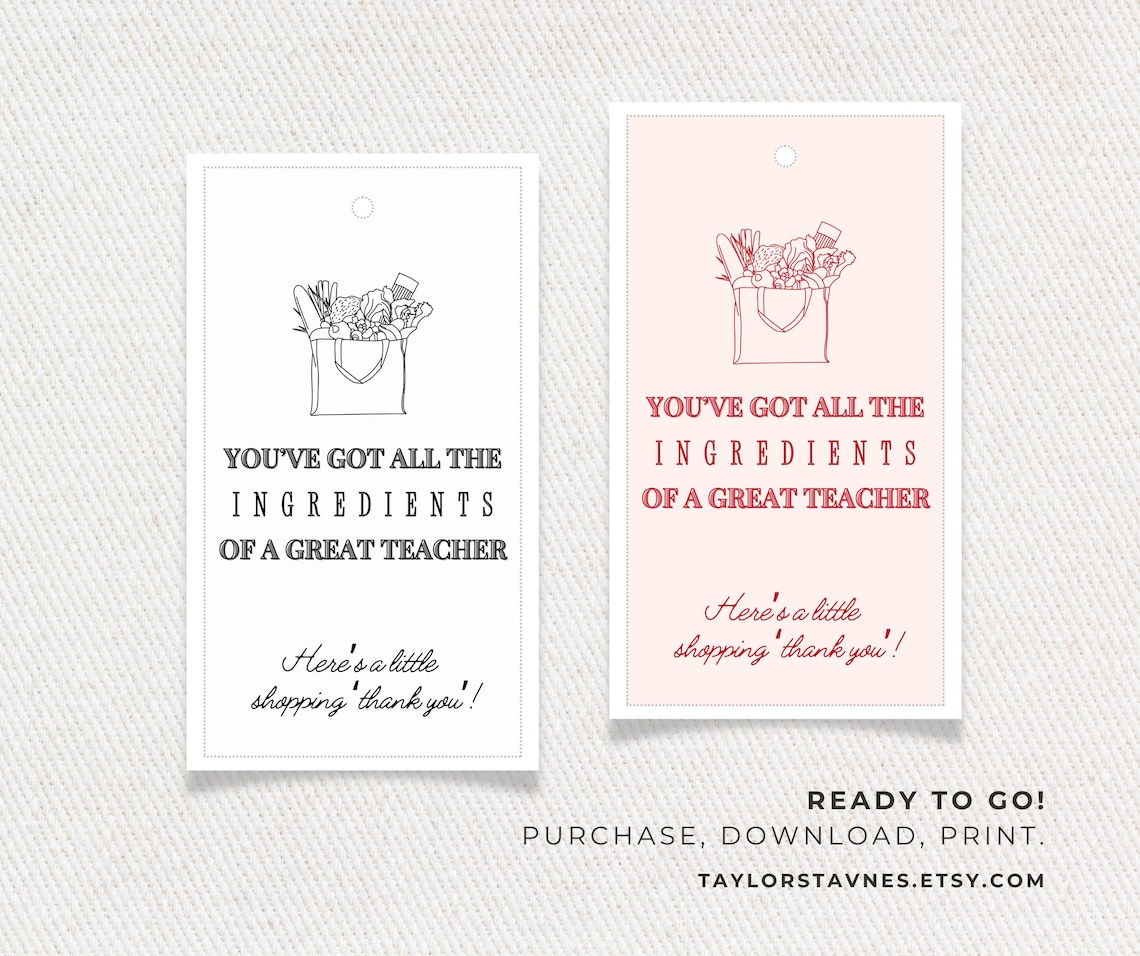 Trader Joe's / Grocery Store-theme Teacher Appreciation Gift Tag ...