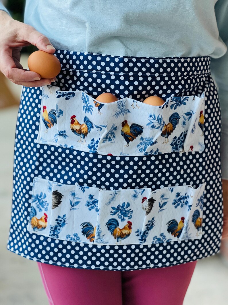 Egg Gathering Apron, Farmhouse Chic, Apron for Egg Collection, Chicken ...