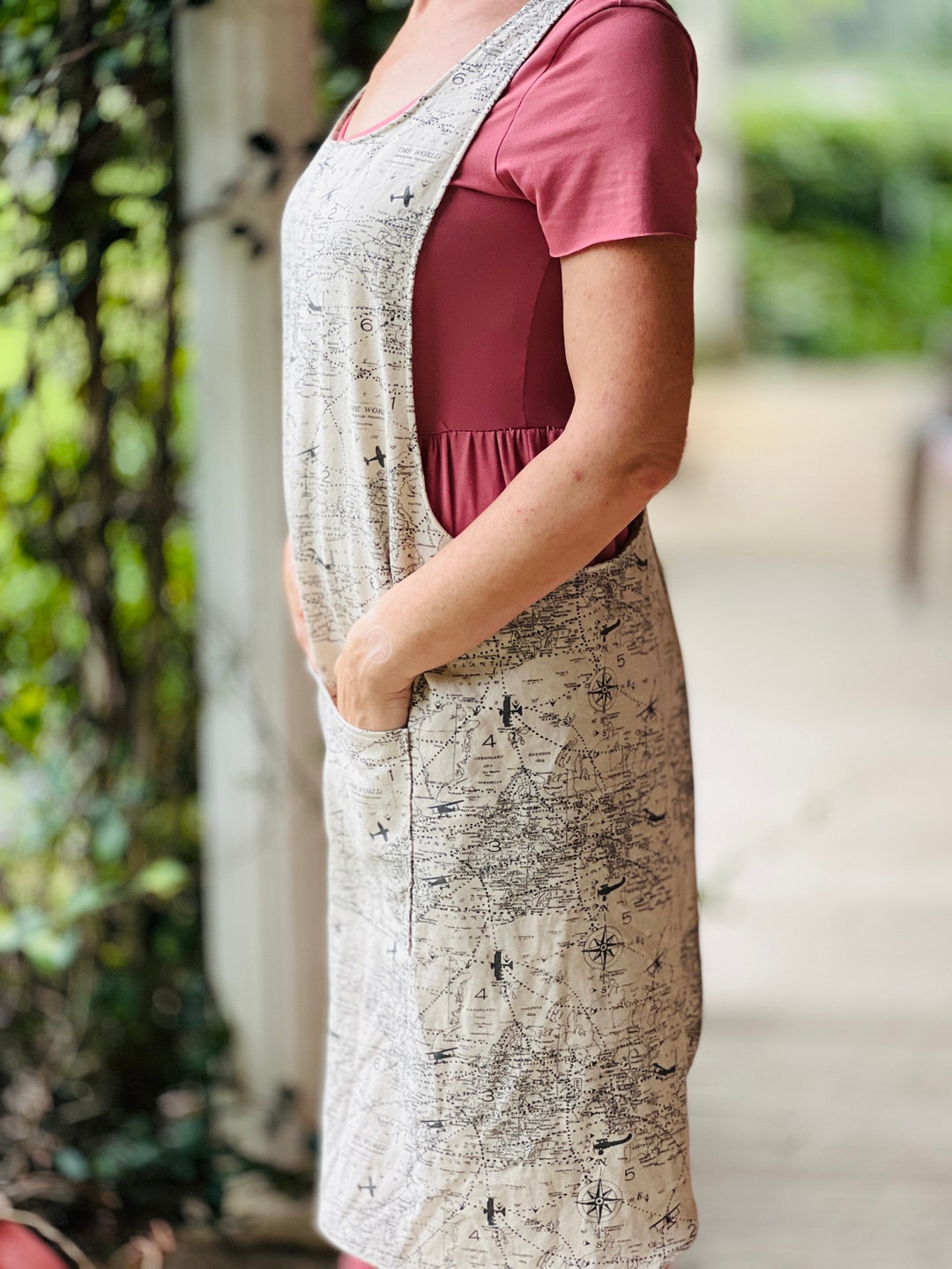 Cross-back Handmade Apron, French Apron, Cross Back Apron, Vintage ...