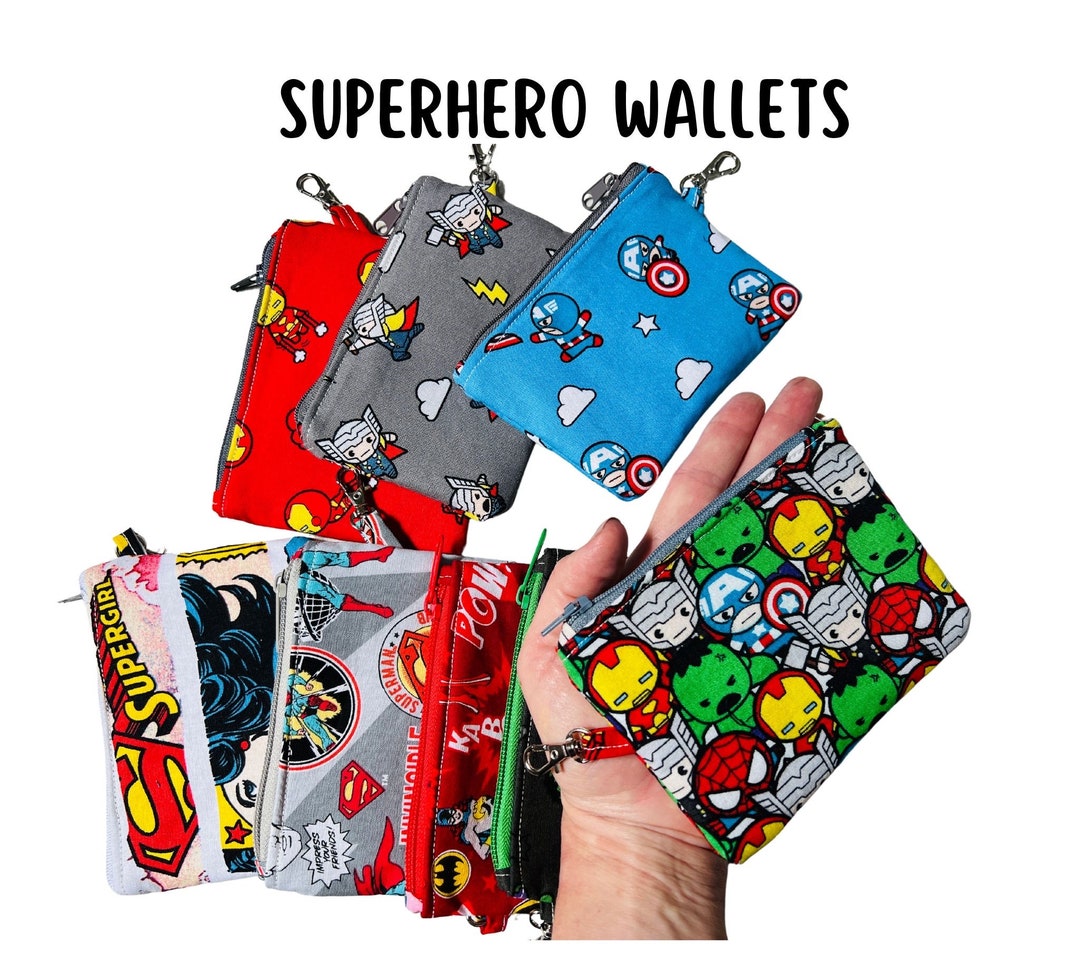 Superhero Fabric Zipper Pouch: Comics Clip-on Coin Purse - Etsy