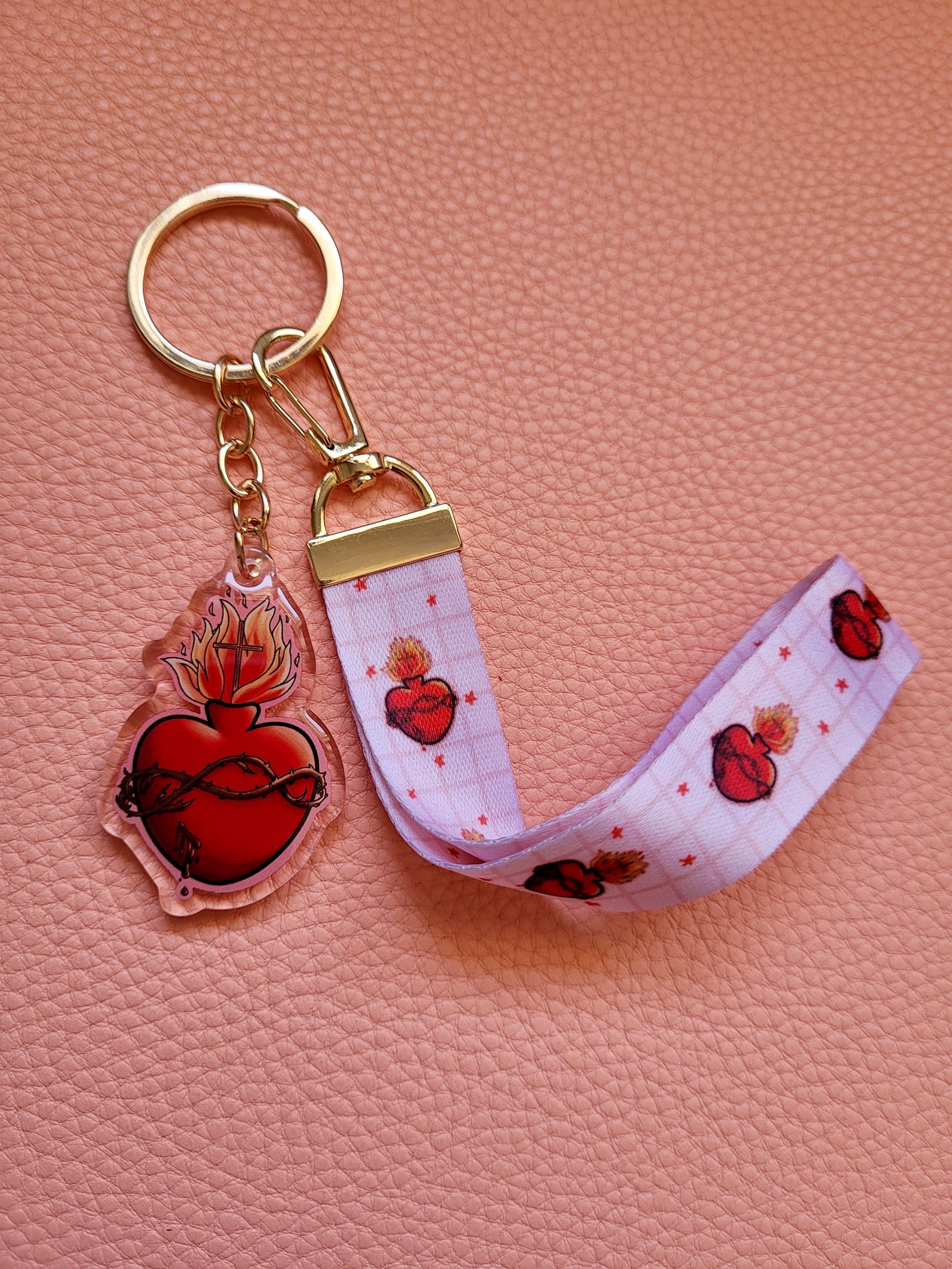Sacred Heart of Jesus Keychain and Lanyard, Catholic Keychain, Lanyard ...