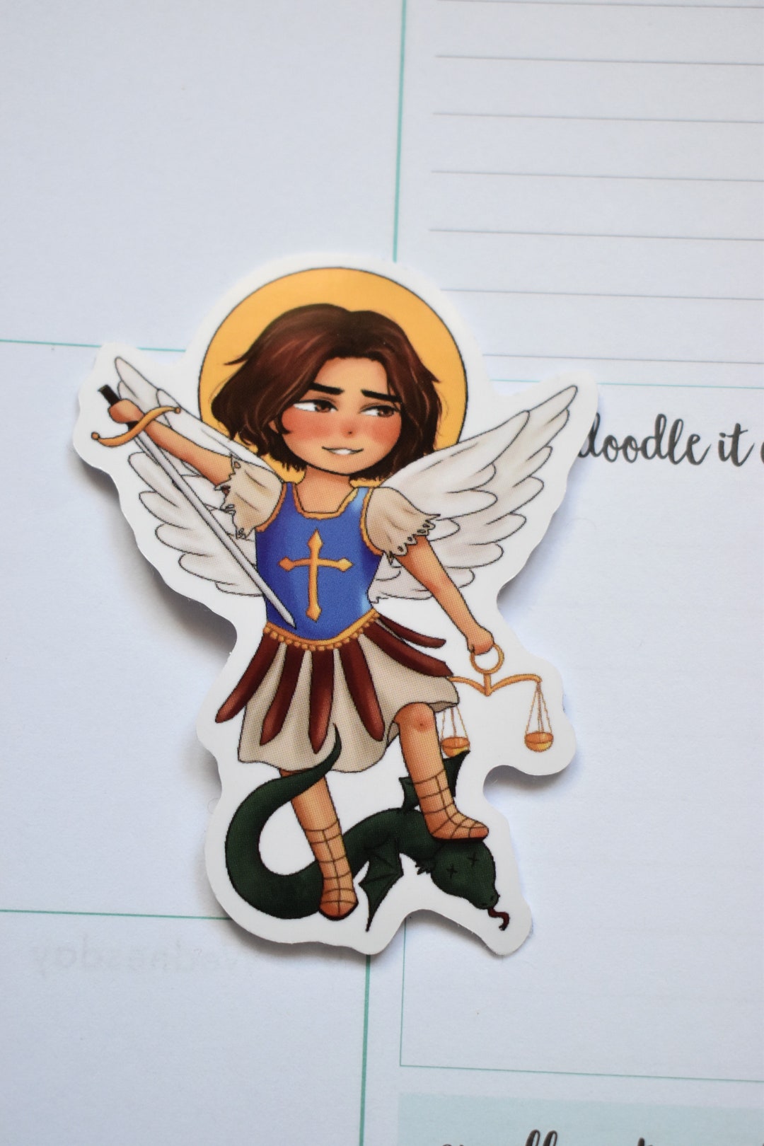 Saint Michael Die-cut Sticker, Catholic Sticker - Etsy