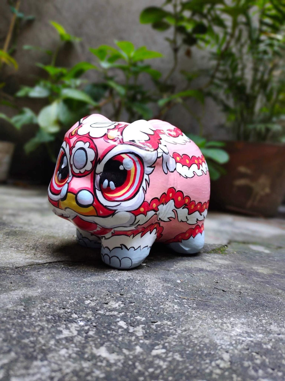 Handcrafted Hand-painted Clay Piggy Bank - Etsy