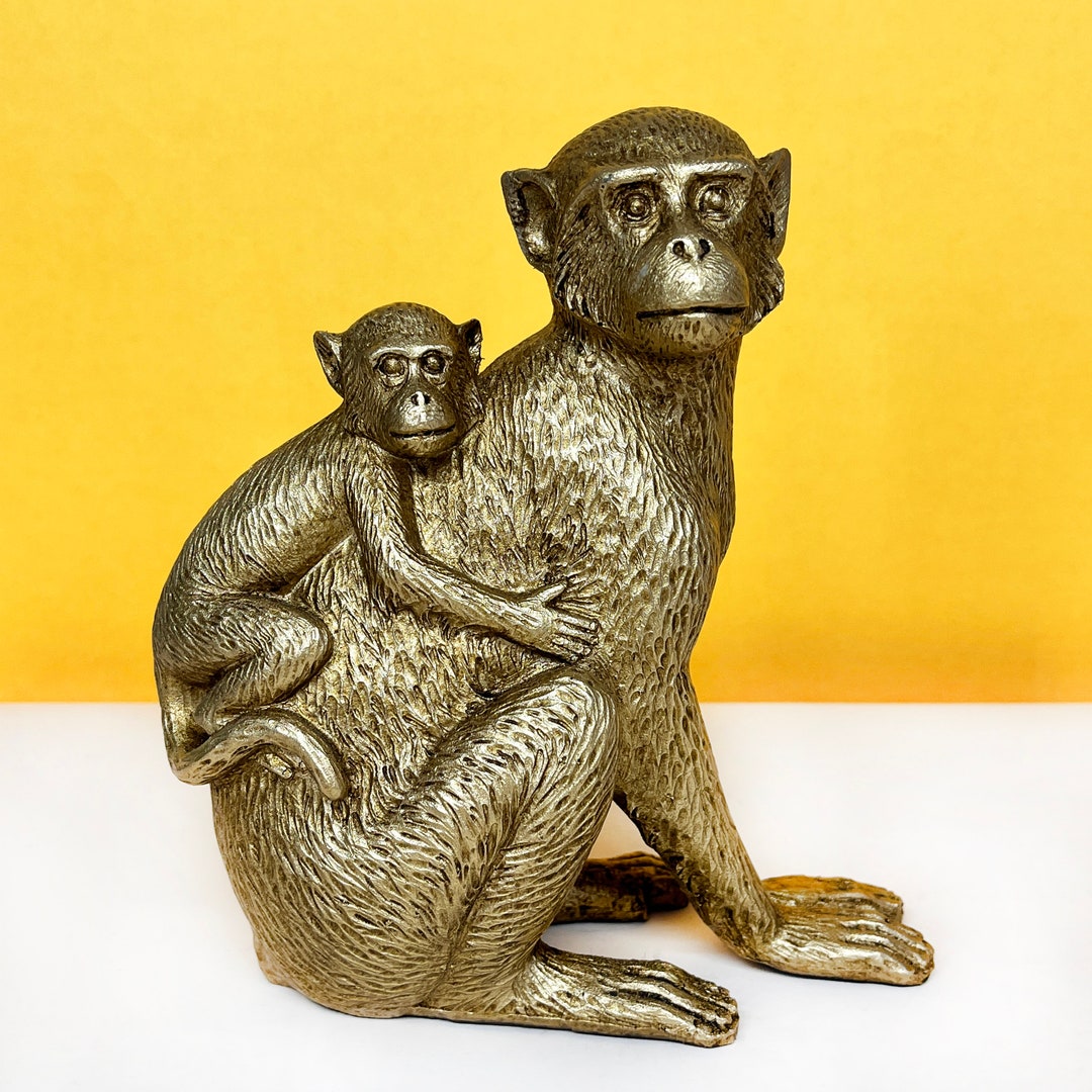 Handmade Vintage Resin Monkey Sculpture – Home & Office Decor - Etsy