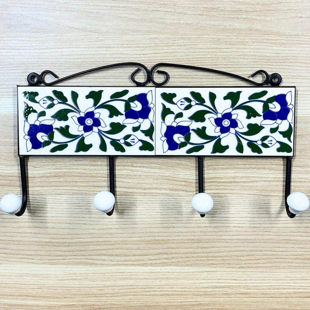 Handcrafted Floral Ceramic Key Holder | Indian Home Decor - Etsy