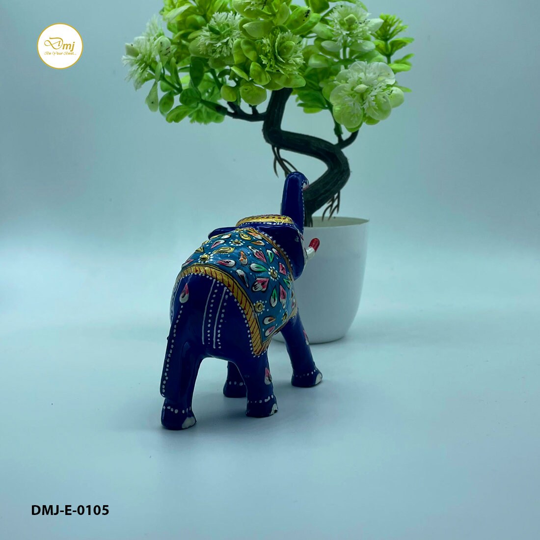 Rajasthani Art Elephant Statue Elephant Figurines Animal Blue Color ...