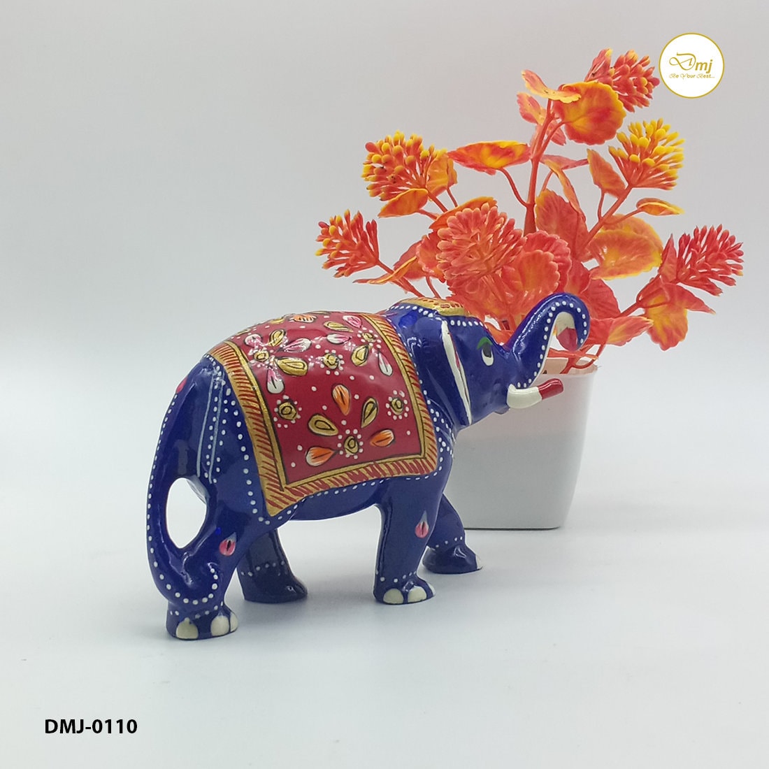Indian Home Decor Elephant Sculpture Hand Painted Blue Elephant ...