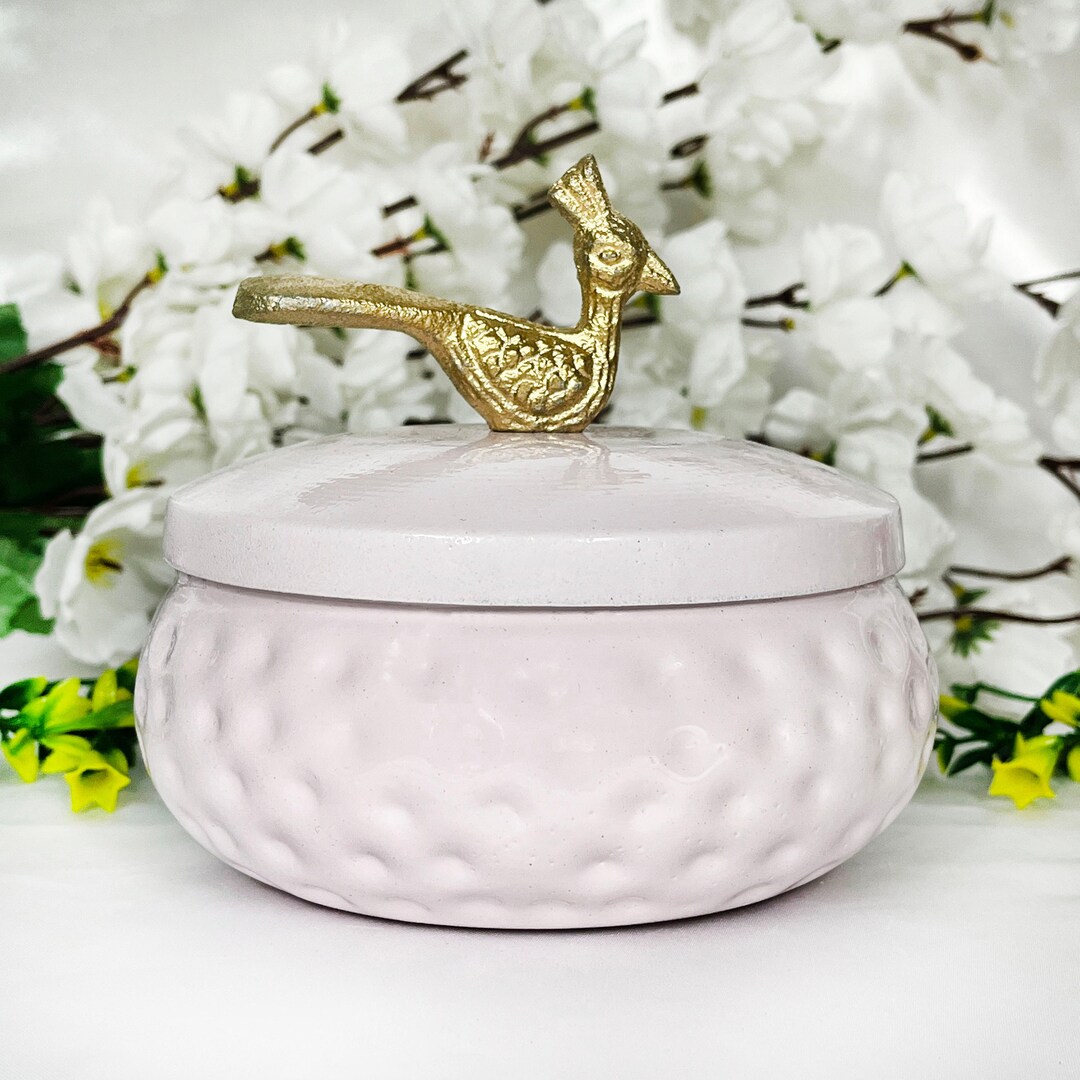 Handmade Golden Peacock Handle Jar | Indian Spice Container - Etsy