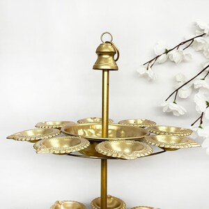 Handcrafted Metal Multi-tier Diya Stand | Pooja Lamp, Indian Decor - Etsy