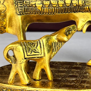 Handcrafted Golden Cow and Calf Sculpture Perfect for Temple Decor or ...
