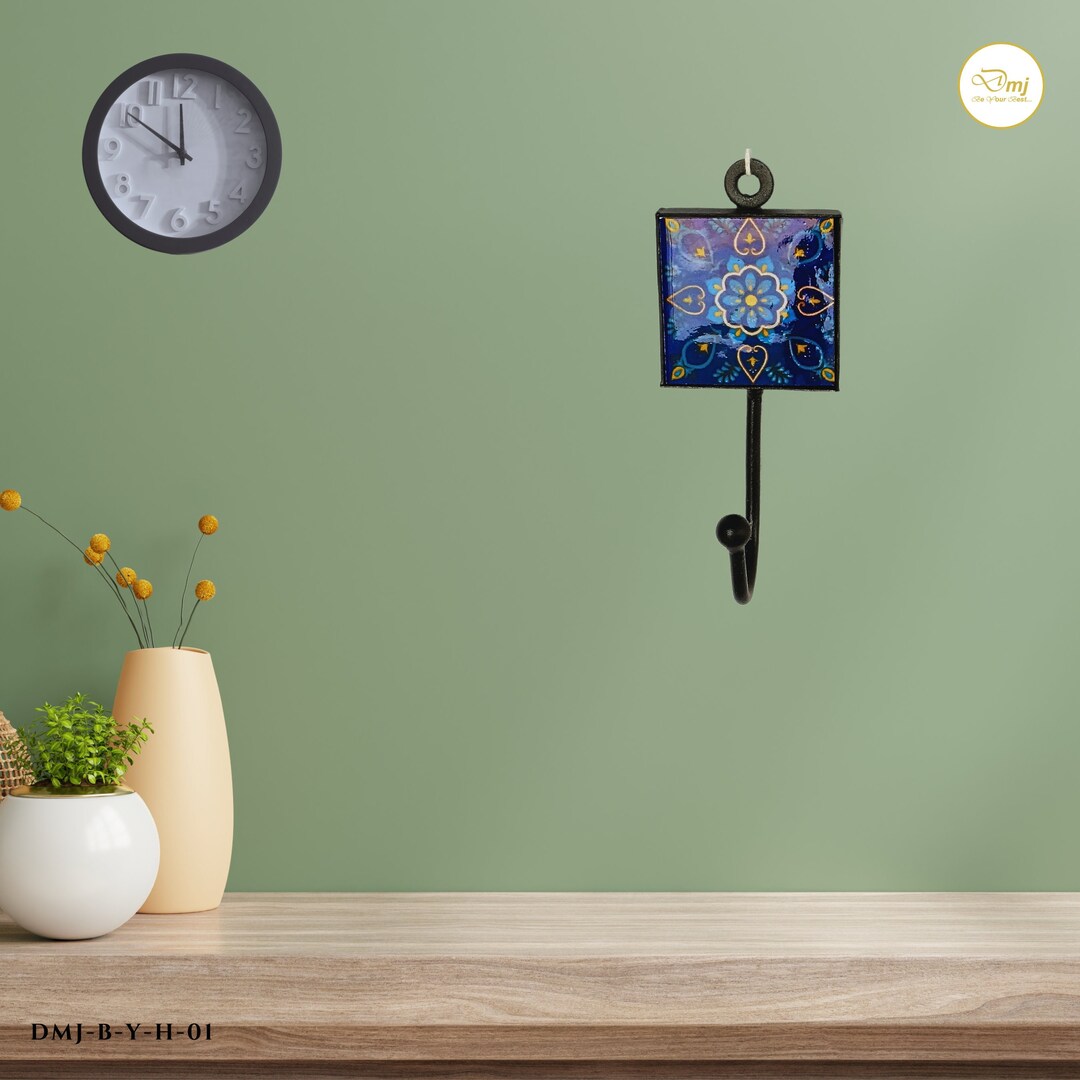 Indian Handpainted Square Key Holder for Wall, Custom Key Hanger, Wall ...