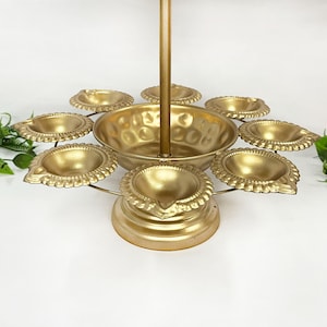 Handcrafted Metal Multi-tier Diya Stand | Pooja Lamp, Indian Decor - Etsy